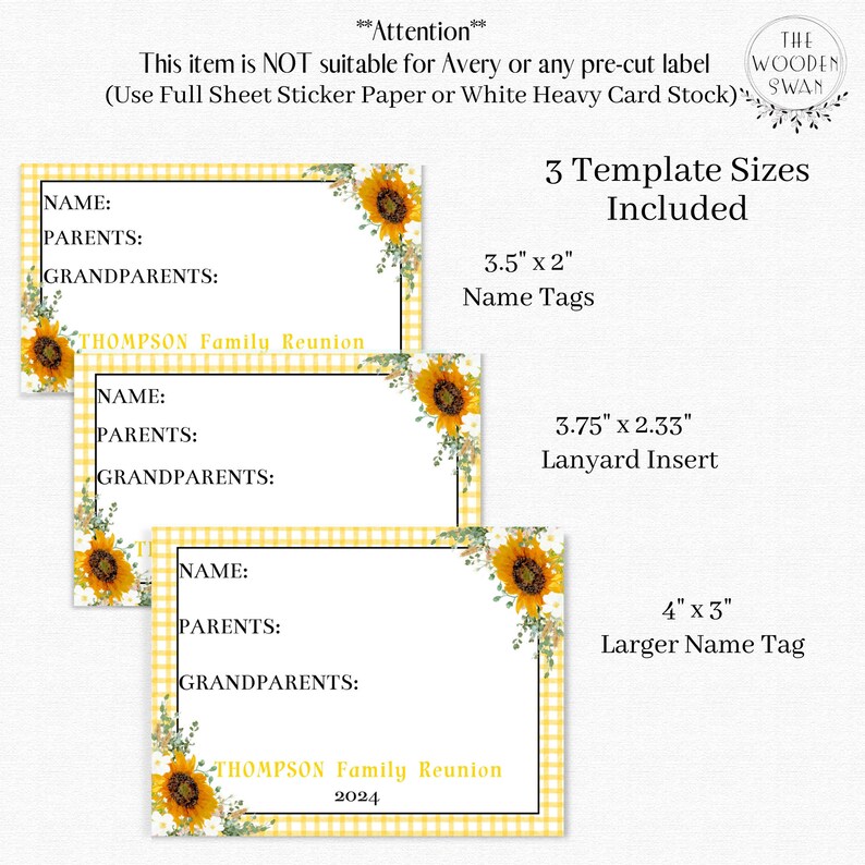 Family Reunion Name Tag Template, Party Name Tags, Family Celebration ...