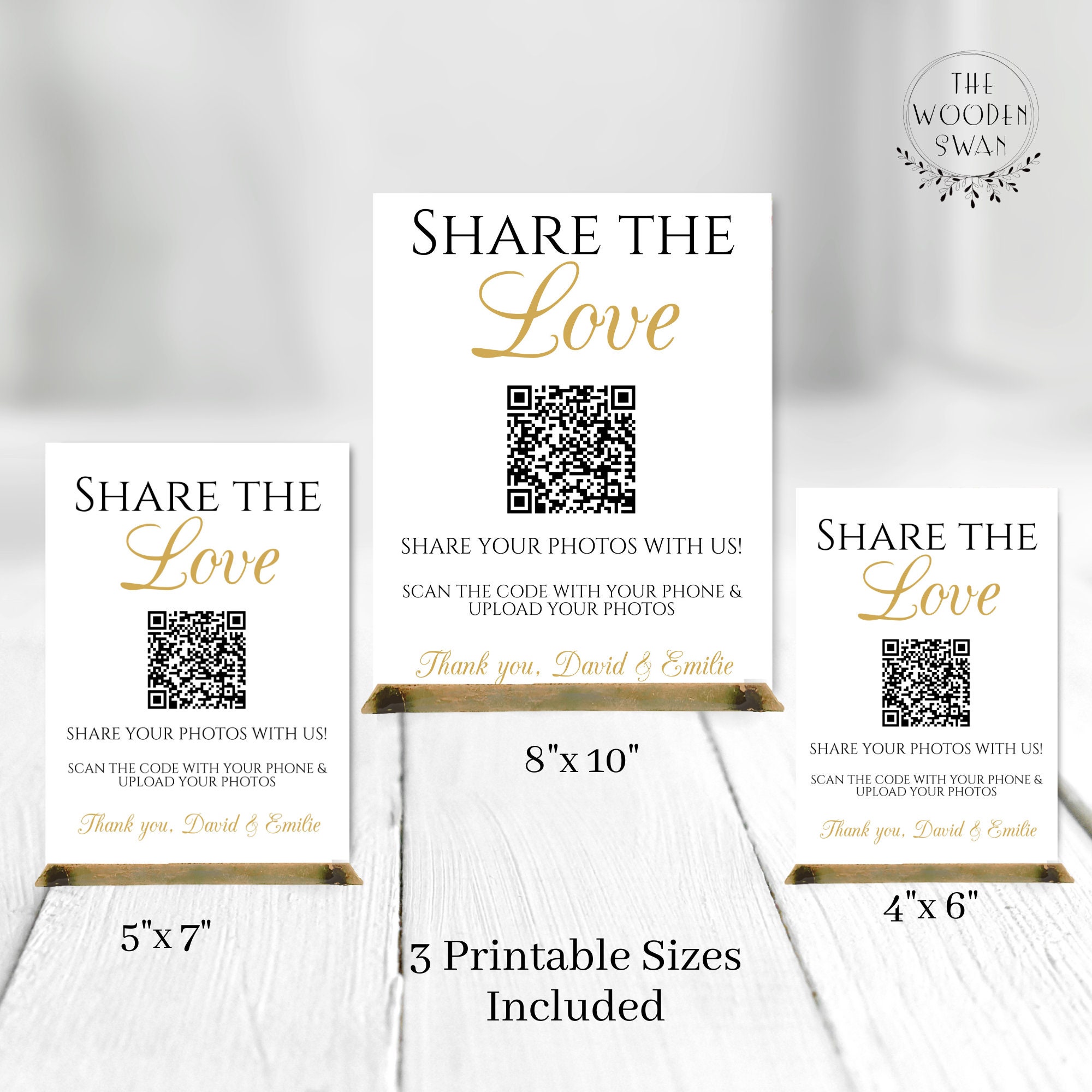 Printable Share the Love Sign Template, QR Code Sign, Photo Sharing ...