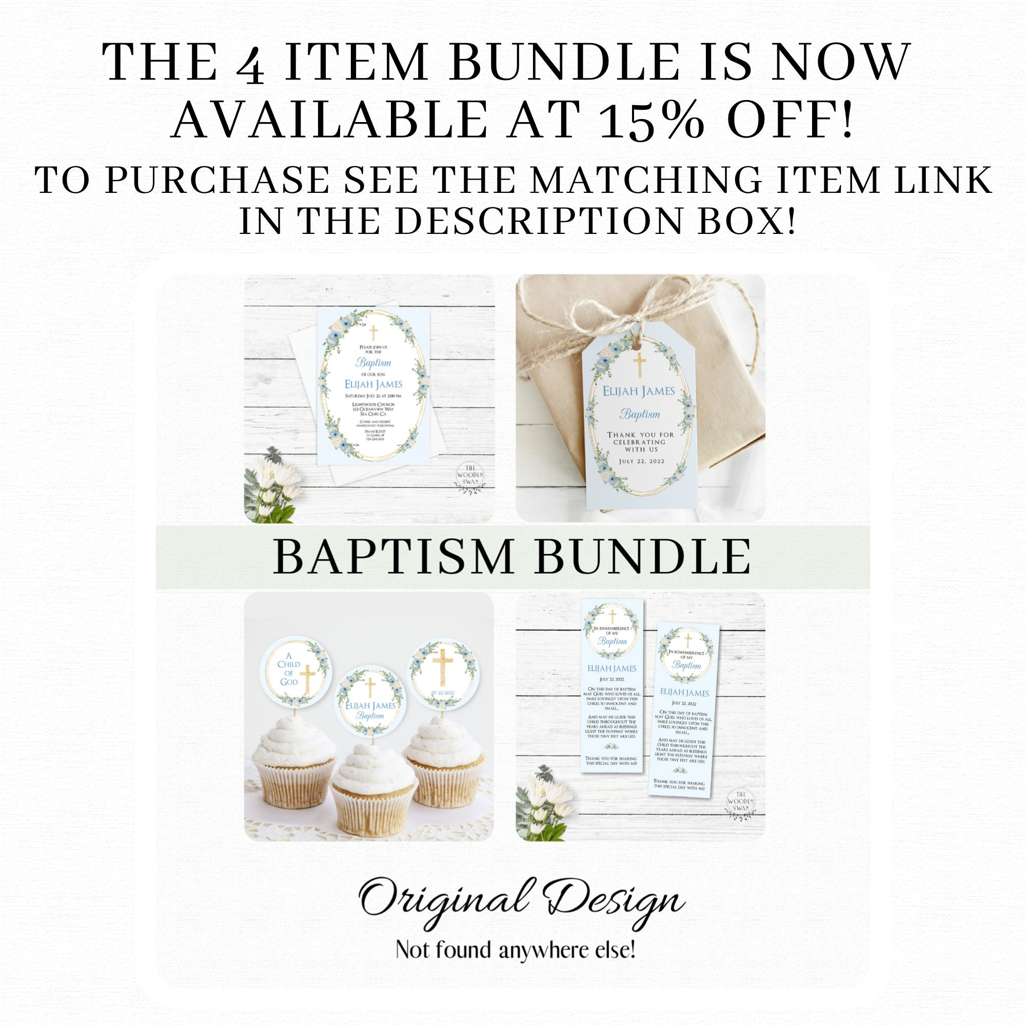 Baptism Round Tag Template, Cupcake Toppers, Round Gift Tags ...