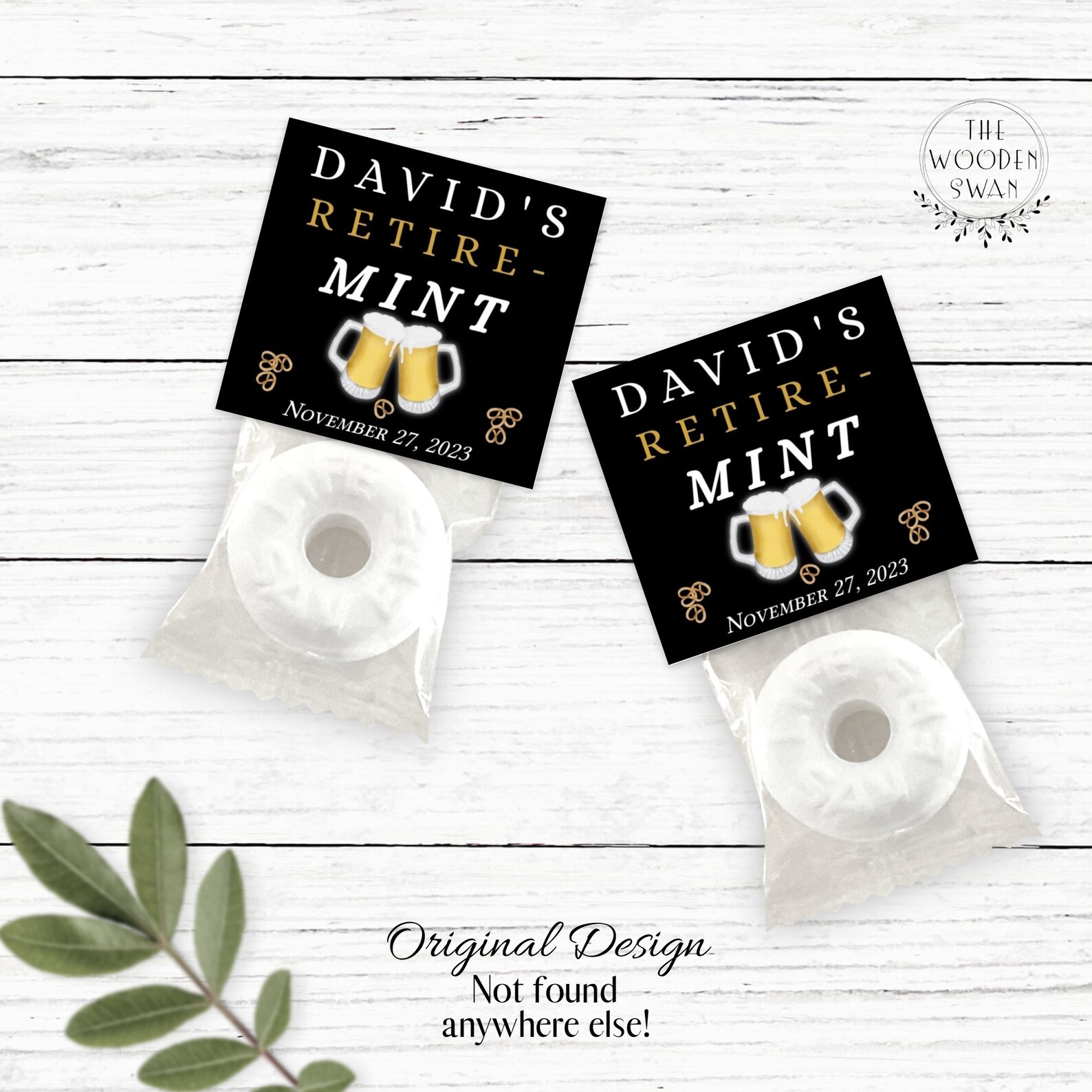 Printable Retirement Mint Favor Topper Template, Custom Mint Party ...