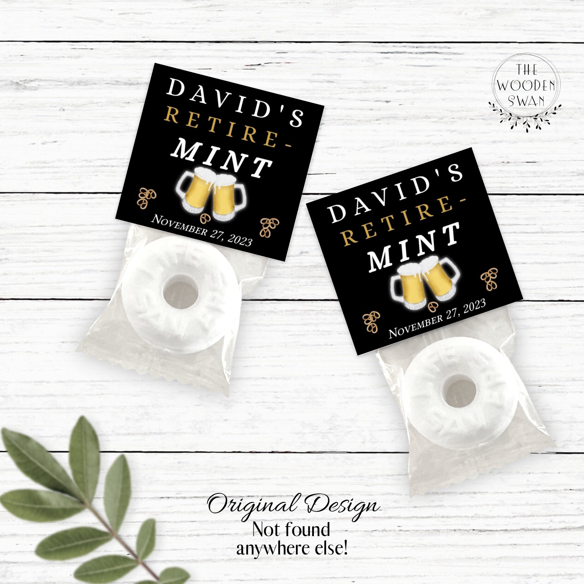 Printable Retirement Mint Favor Topper Template, Custom Mint Party ...