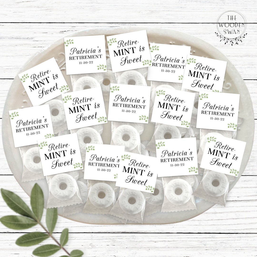 Printable Retirement Mint Favor Topper Template Custom Mint - Etsy