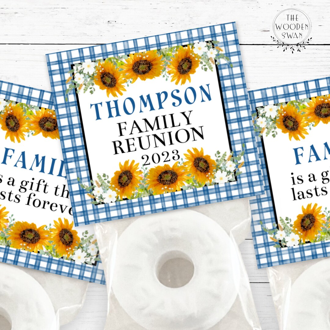Printable Family Reunion Mint Topper Template, Country Sunflowers ...