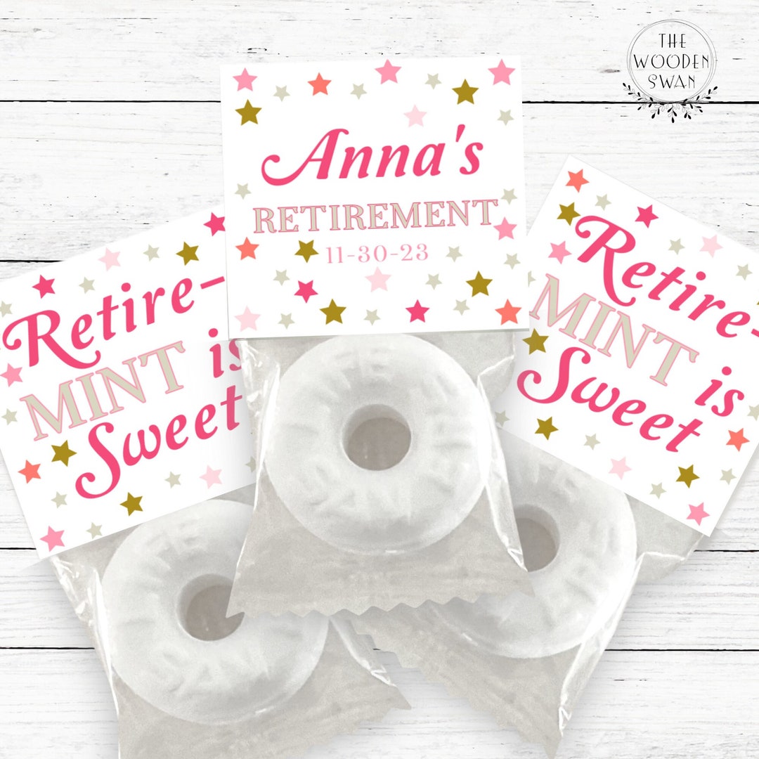 Printable Retirement Mint Favor Topper Template Custom Mint - Etsy