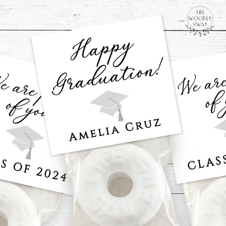 Printable Graduation Mint Favor Topper Template, Custom Mint Party ...