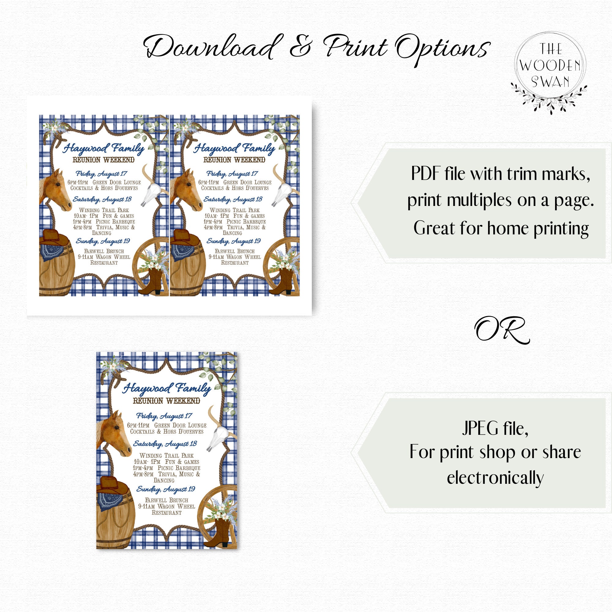 Printable Family Reunion Table Sign Template, Party, 3 Sizes Included ...