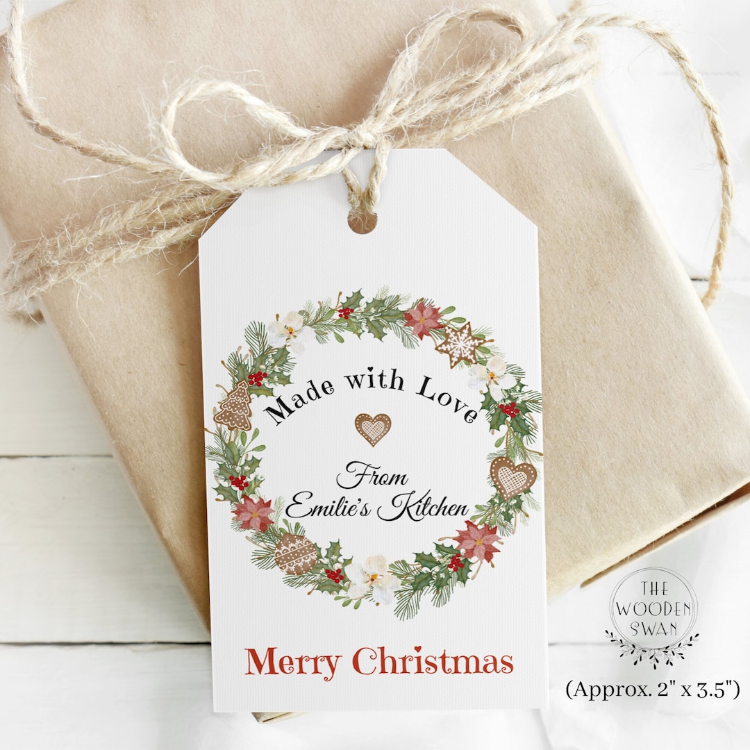 Made With Love Printable Christmas Tag, From the Kitchen Of, Homemade ...