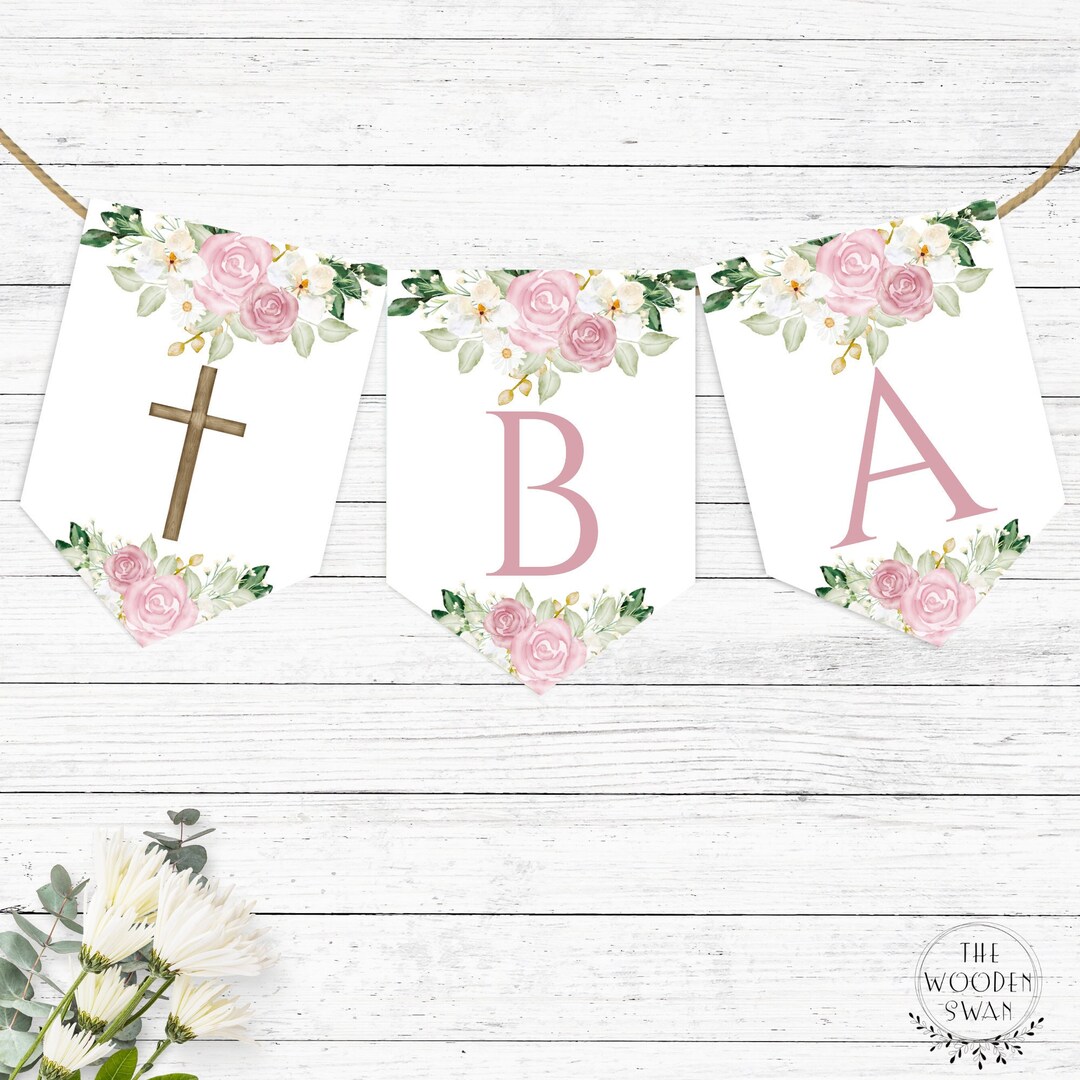 Printable Baptism Banner Template, Editable Banner Template ...