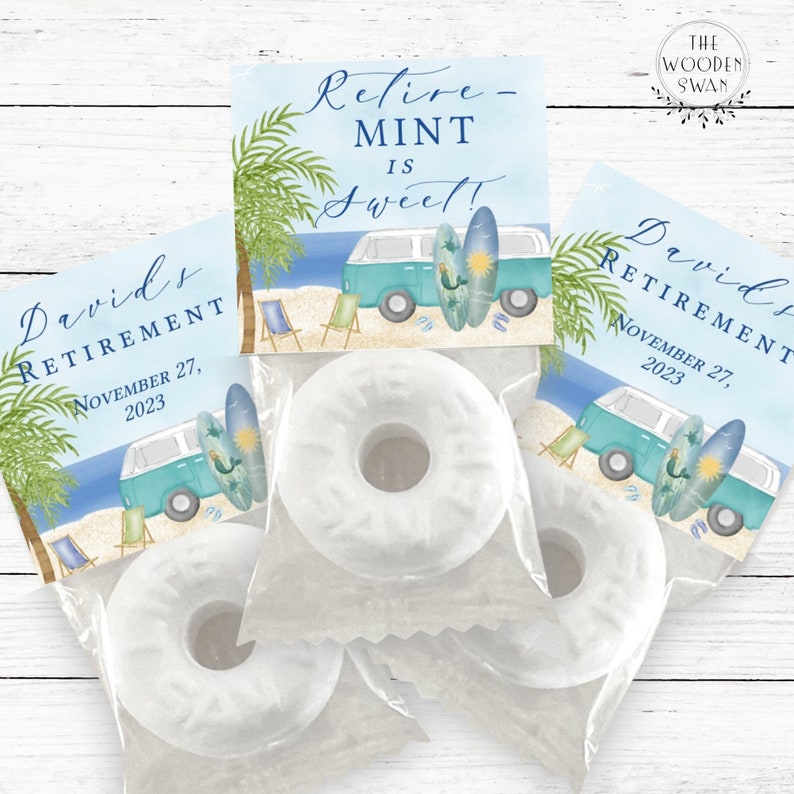 Printable Retirement Mint Favor Topper Template, Custom Mint Party ...