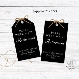 Printable Retirement Gift Tag Template, Retirement Wine Bottle Tag ...