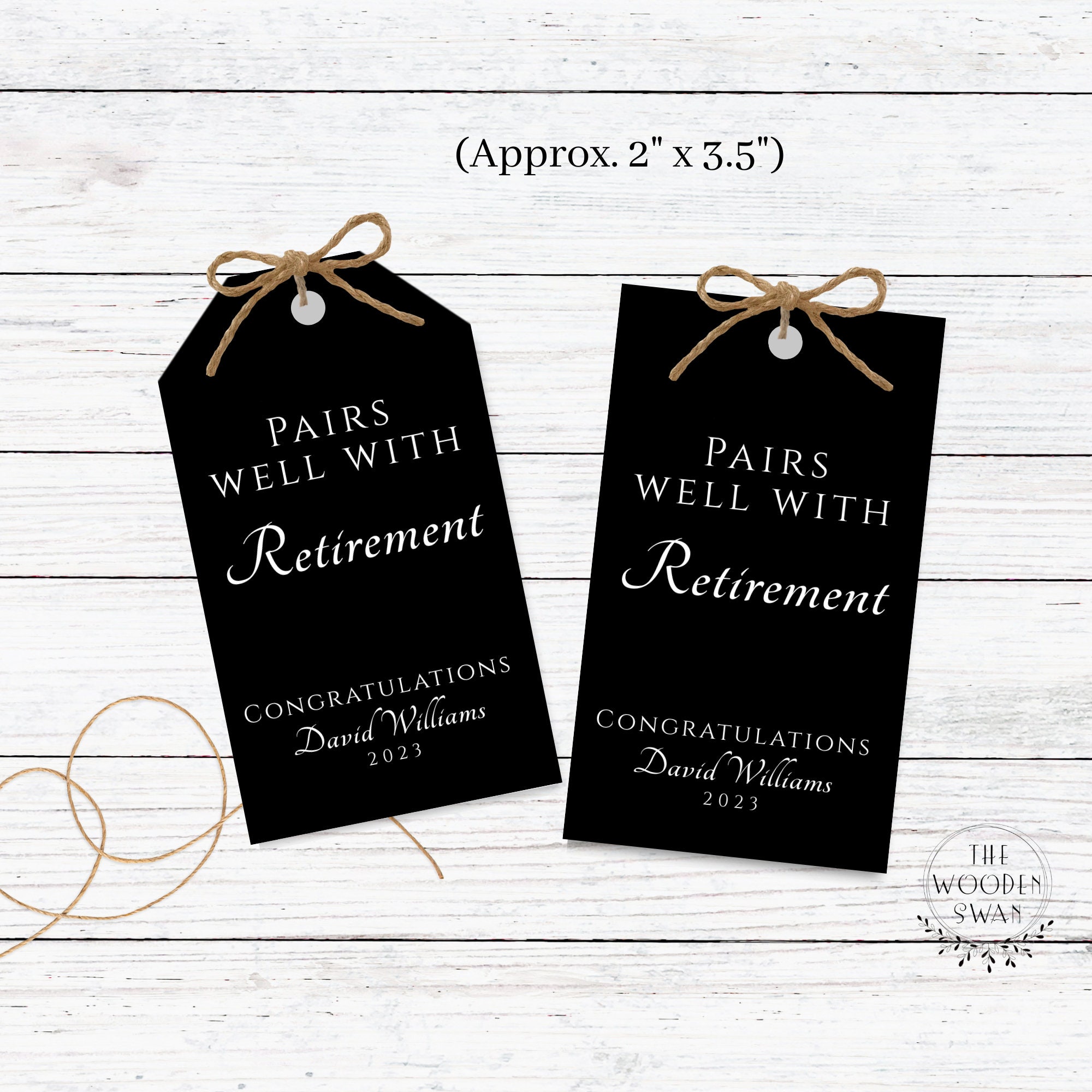 Printable Retirement Gift Tag Template, Retirement Wine Bottle Tag ...