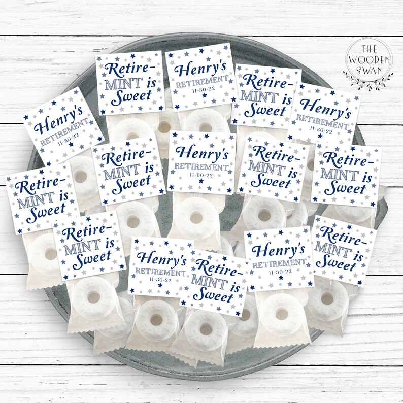 Printable Retirement Mint Favor Topper Template, Custom Mint Party ...