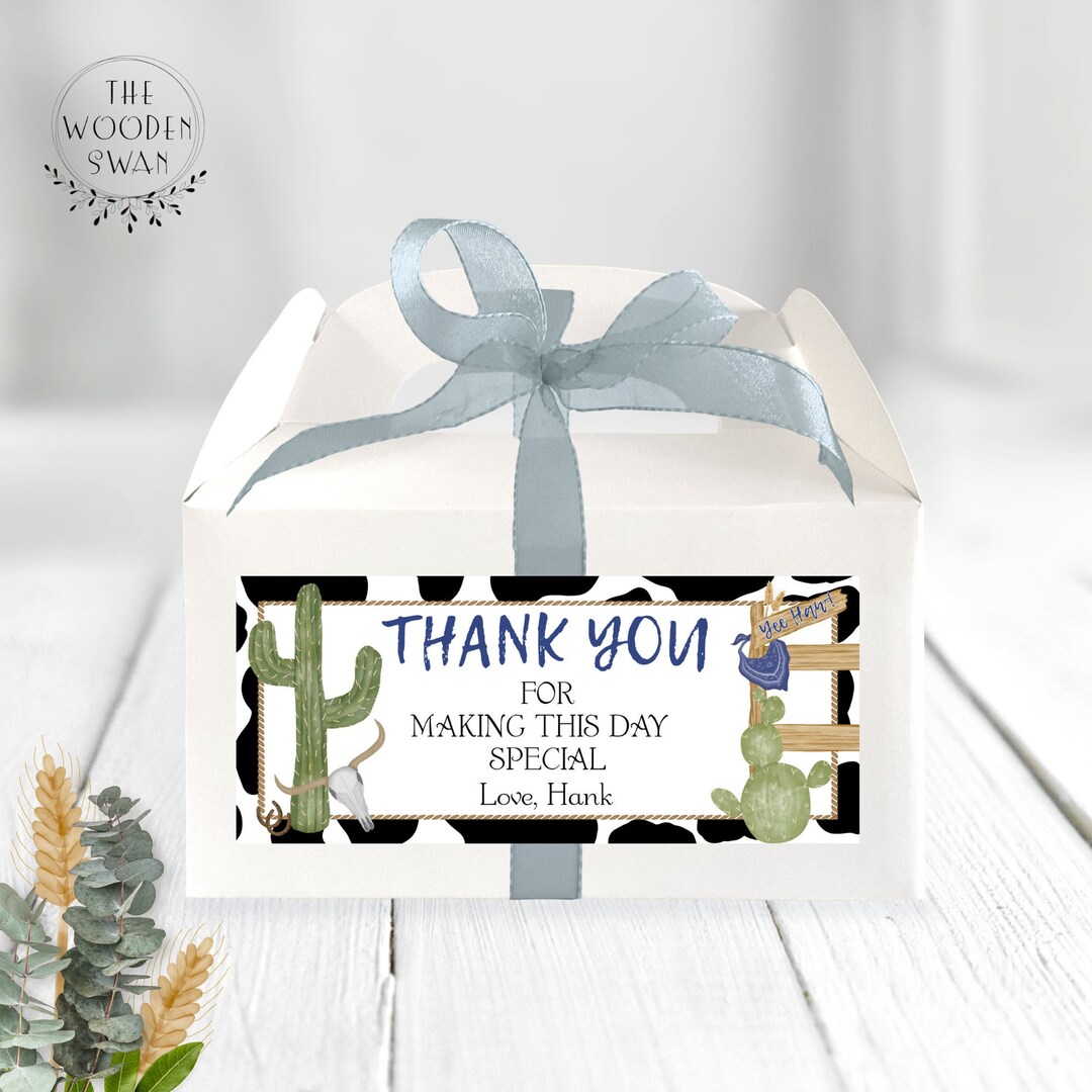 Printable Gable Box Label Template, Favor Label, Gift Box Label, Cactus ...
