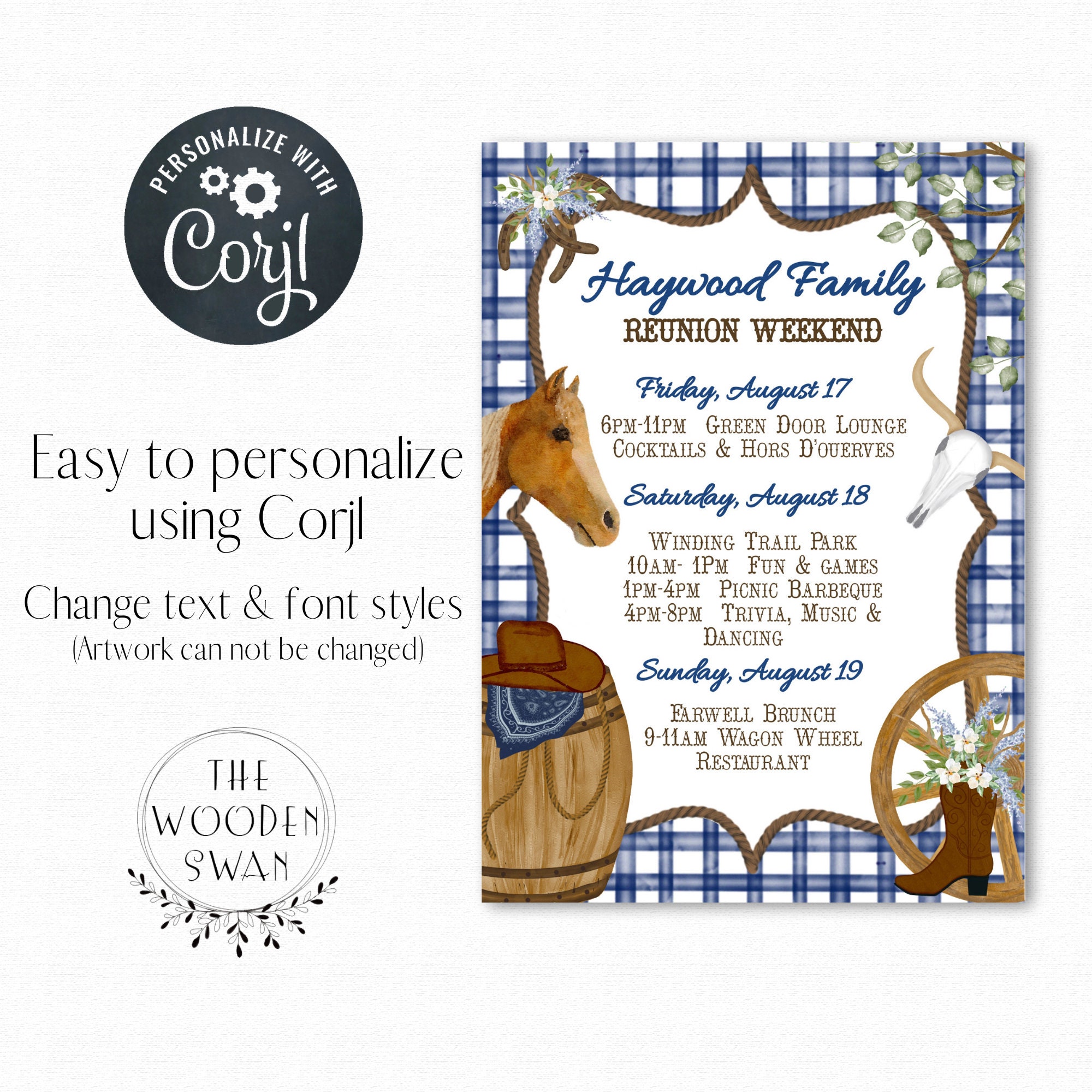 Printable Family Reunion Table Sign Template, Party, 3 Sizes Included ...