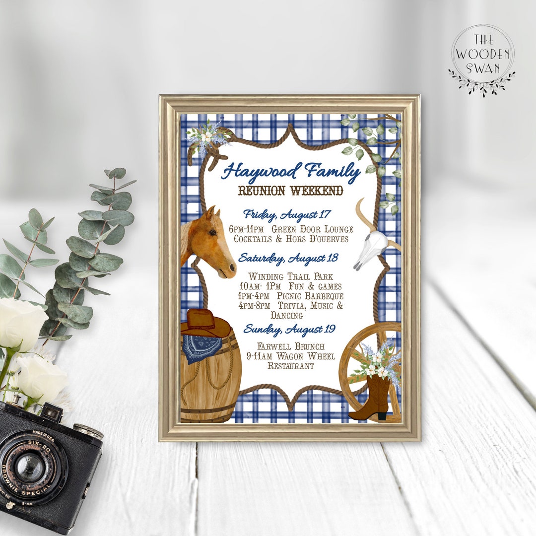 Printable Family Reunion Table Sign Template, Party, 3 Sizes Included ...