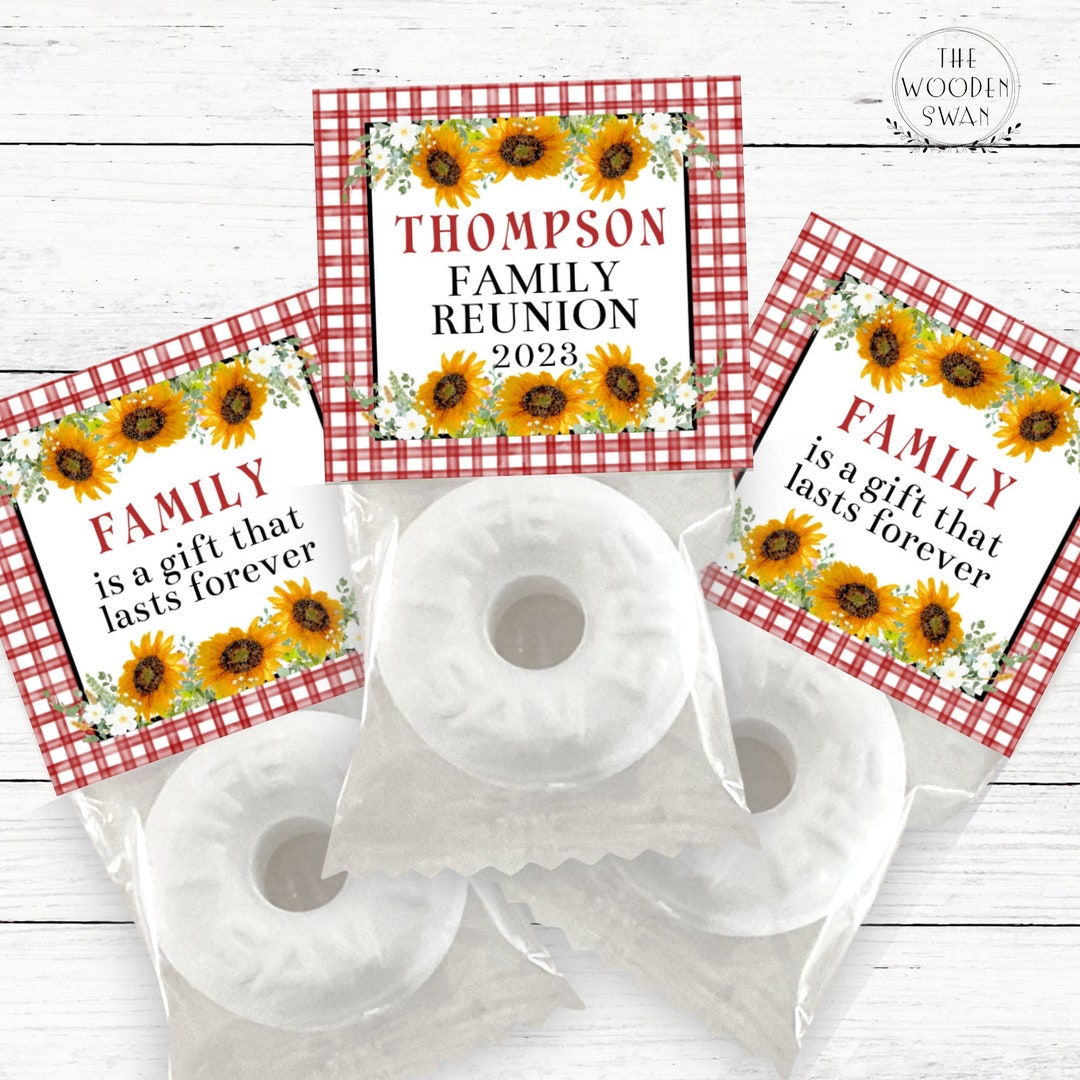 Printable Family Reunion Mint Topper Template, Country Sunflowers ...