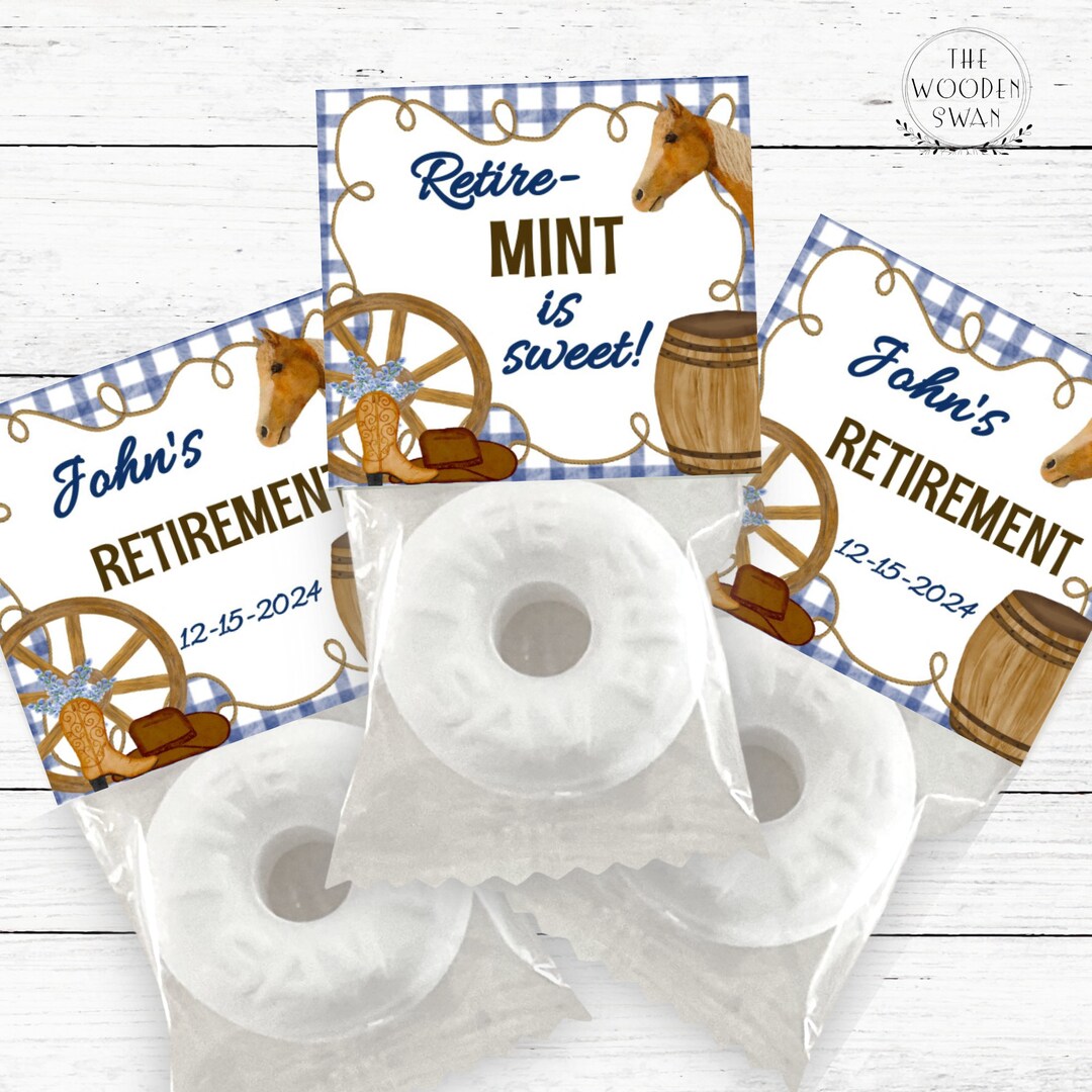 Printable Retirement Mint Favor Topper Template, Custom Mint Party ...