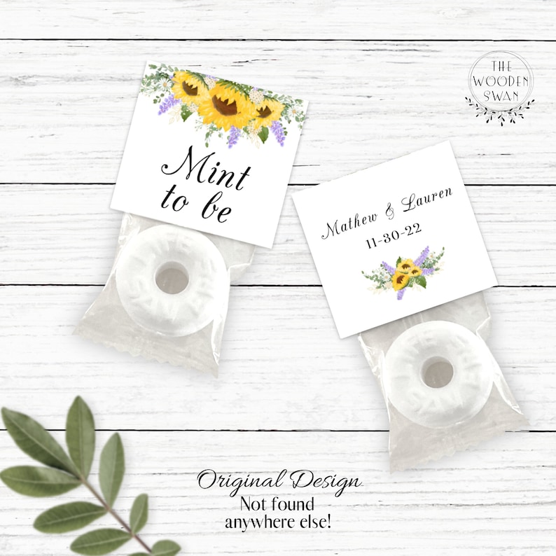 Printable Mint to Be Favor Topper Template Sunflower Party - Etsy