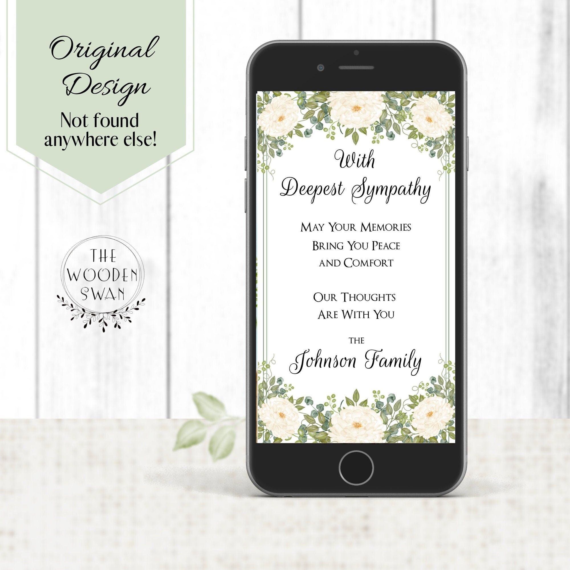 Electronic Sympathy Card Template, Digital Ecard, Condolences Card ...