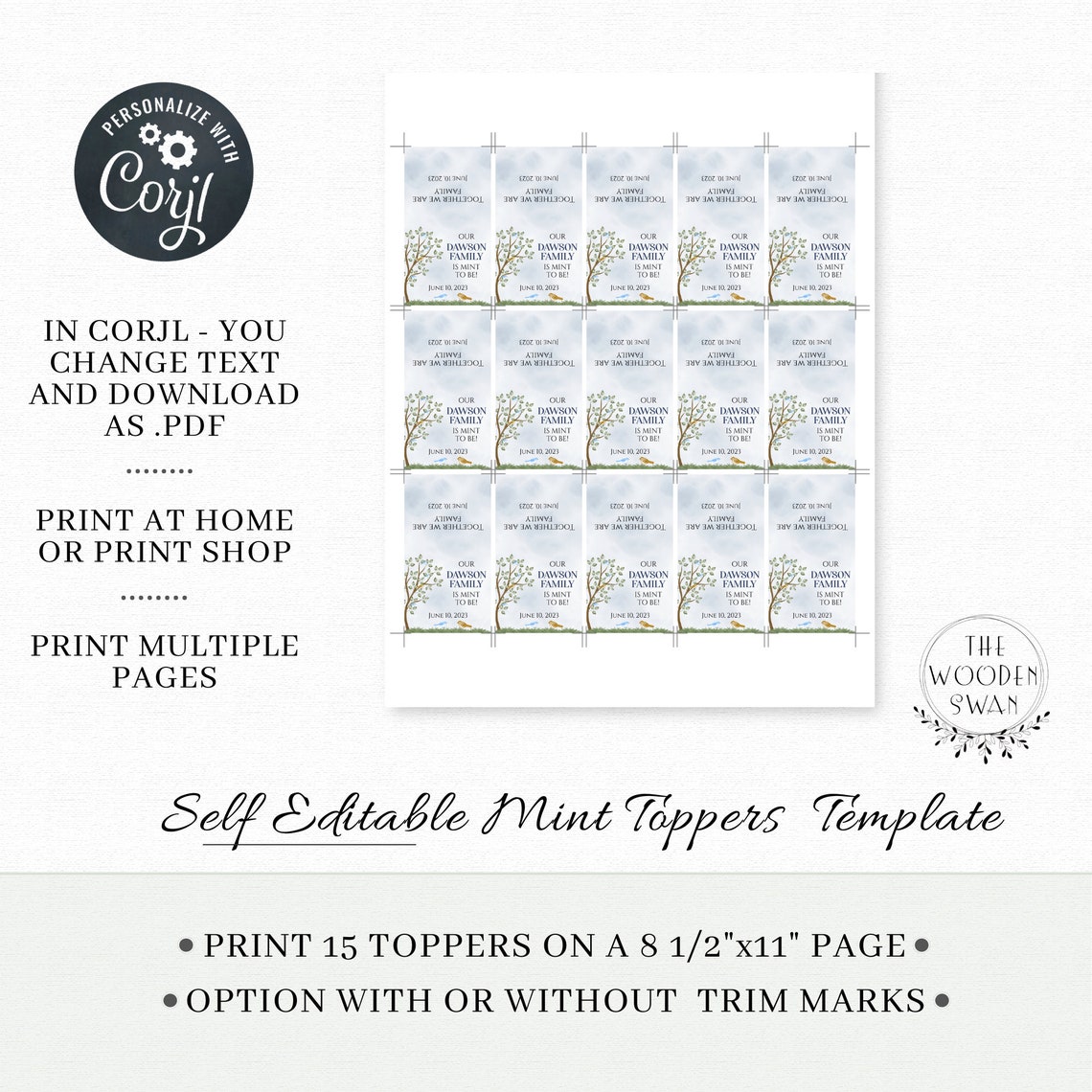 Printable Family Reunion Mint Topper Template Custom Mint - Etsy