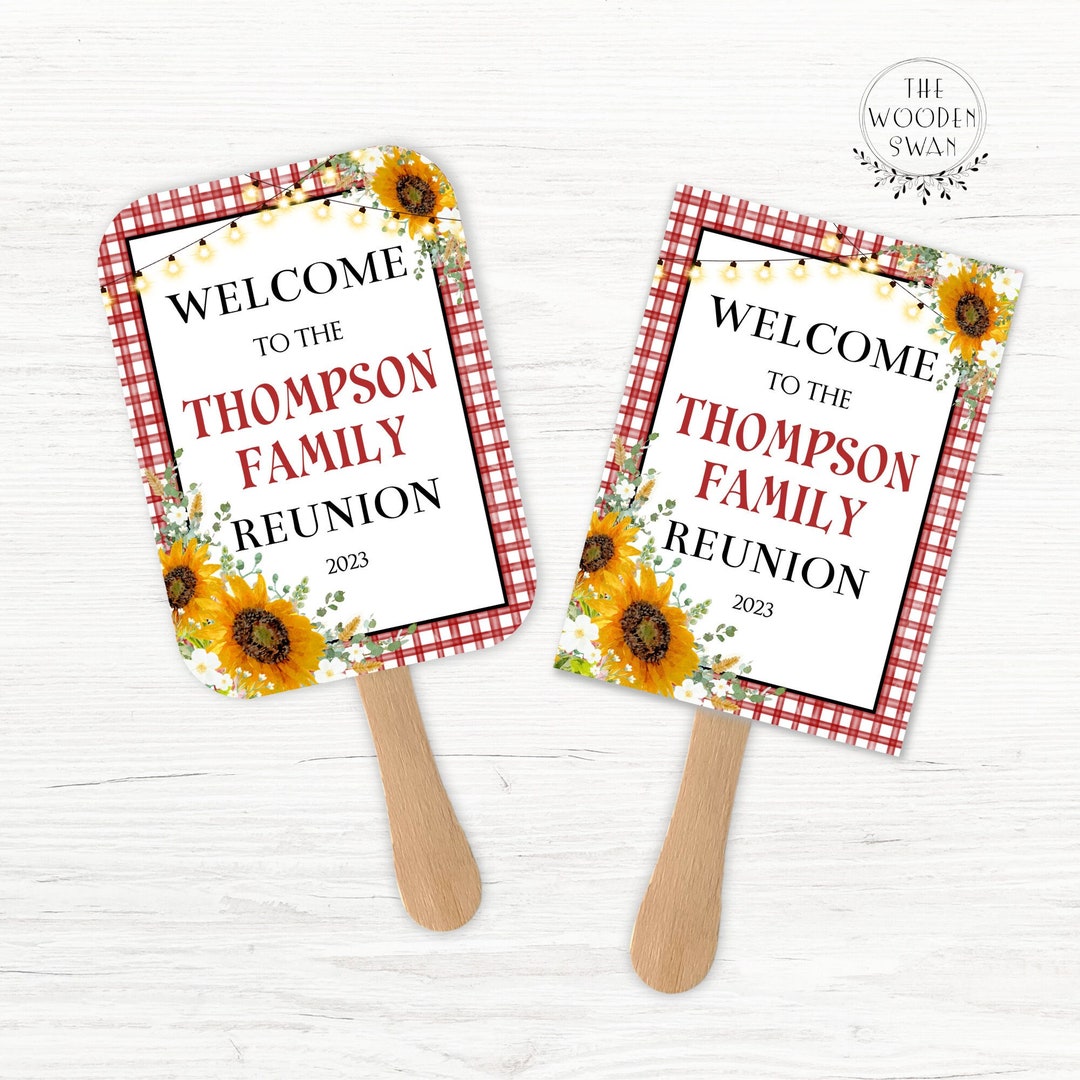 Family Reunion Hand Fan Template, Family Reunion Party, Printable ...