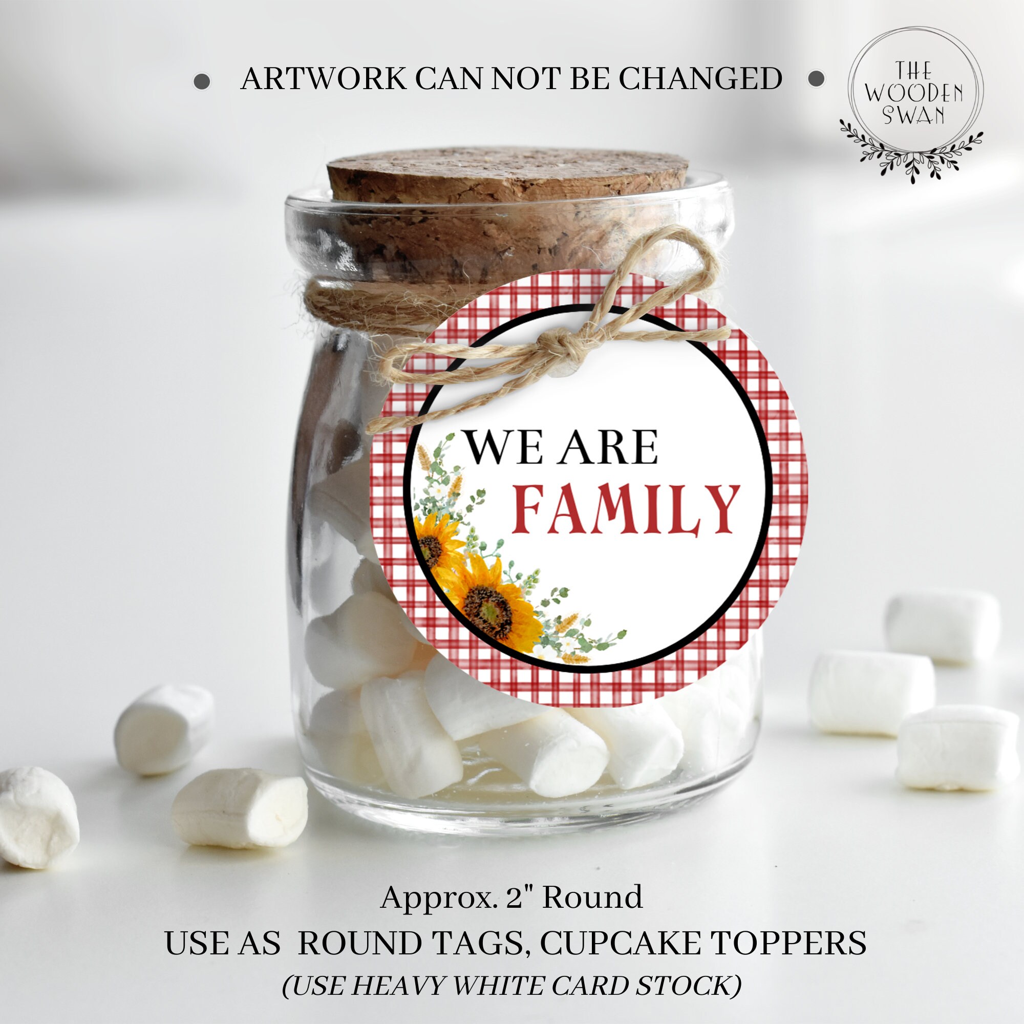 Family Reunion Cupcake Topper Template, Round Gift Tags, Fall Family ...