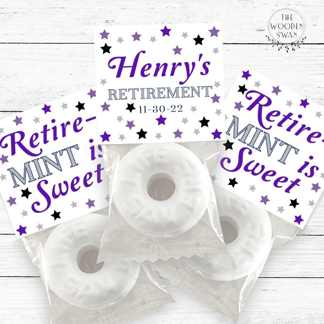 Printable Retirement Mint Favor Topper Template, Custom Mint Party Favors, Life Saver Mint ...