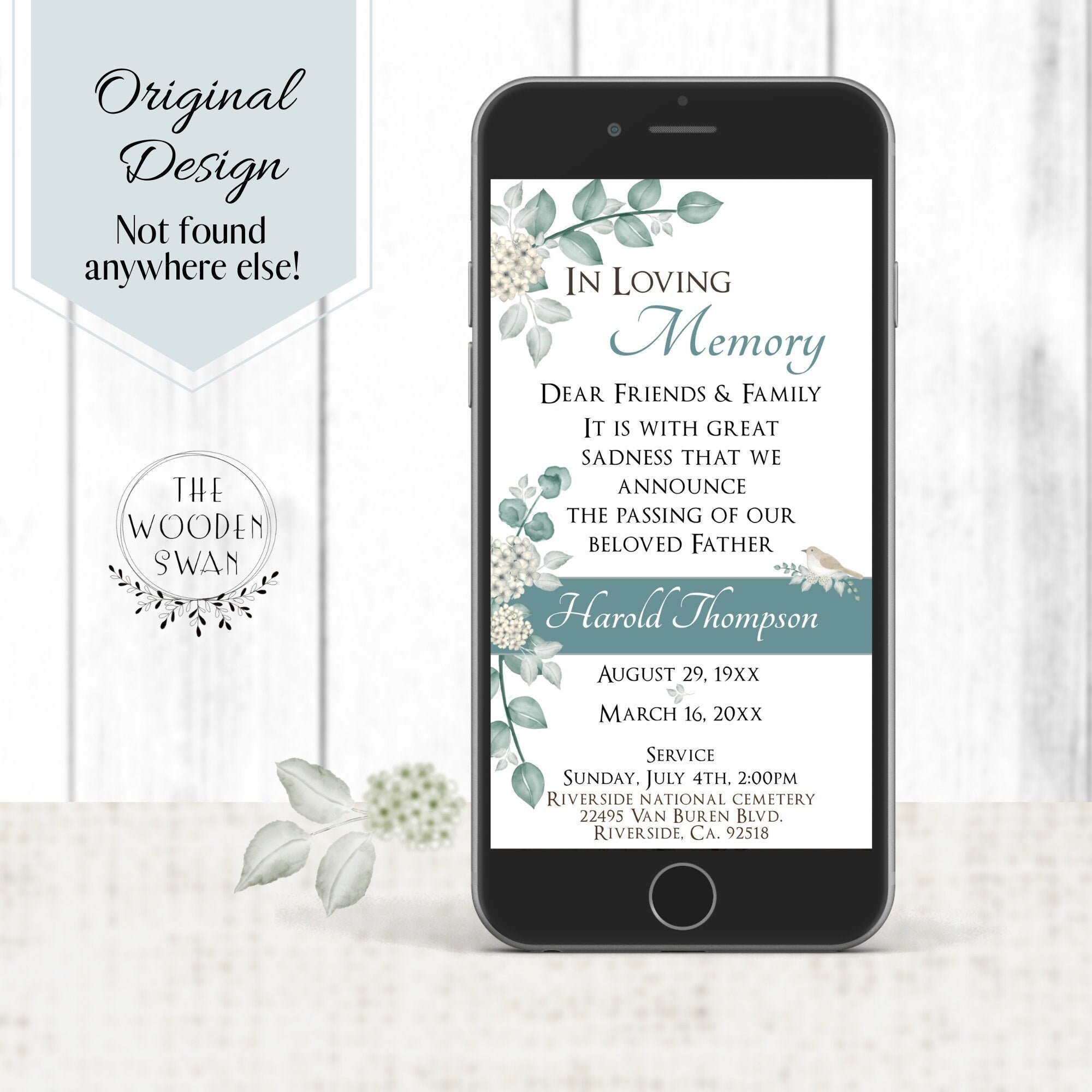 Electronic in Loving Memory Template, Memorial, Passing of Loved One ...