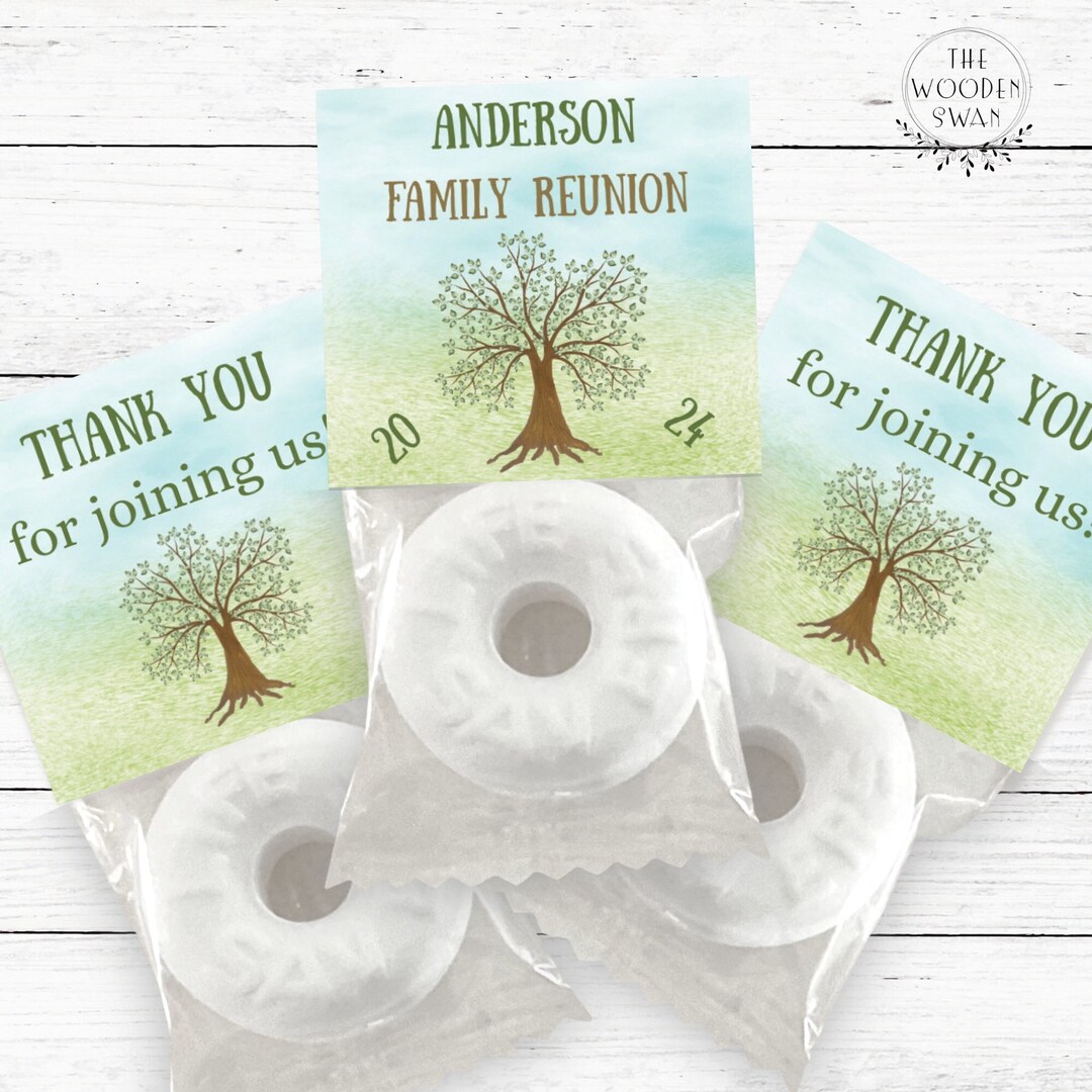 Printable Family Reunion Mint Favor Topper Template, Mint Party Favors ...