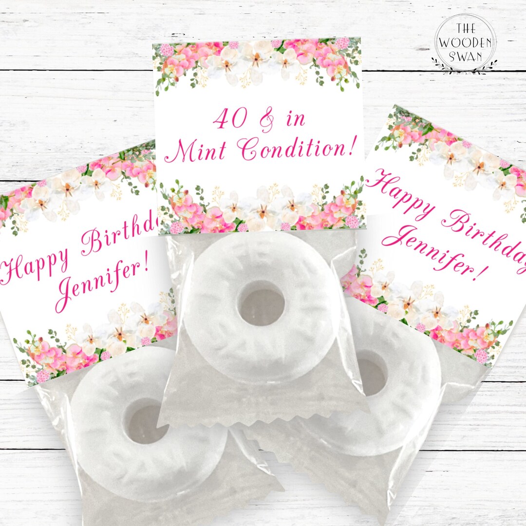 Printable Birthday Mint Favor Topper Template, Custom Mint Party Favors ...