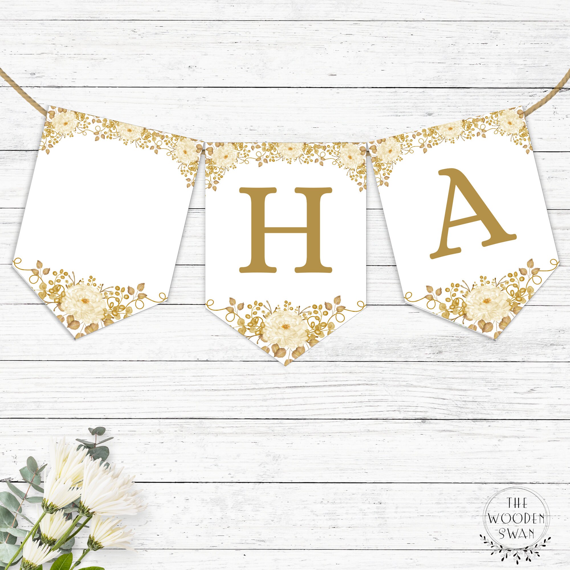 Golden Anniversary Printable Banner, Editable Banner Template, 50th ...