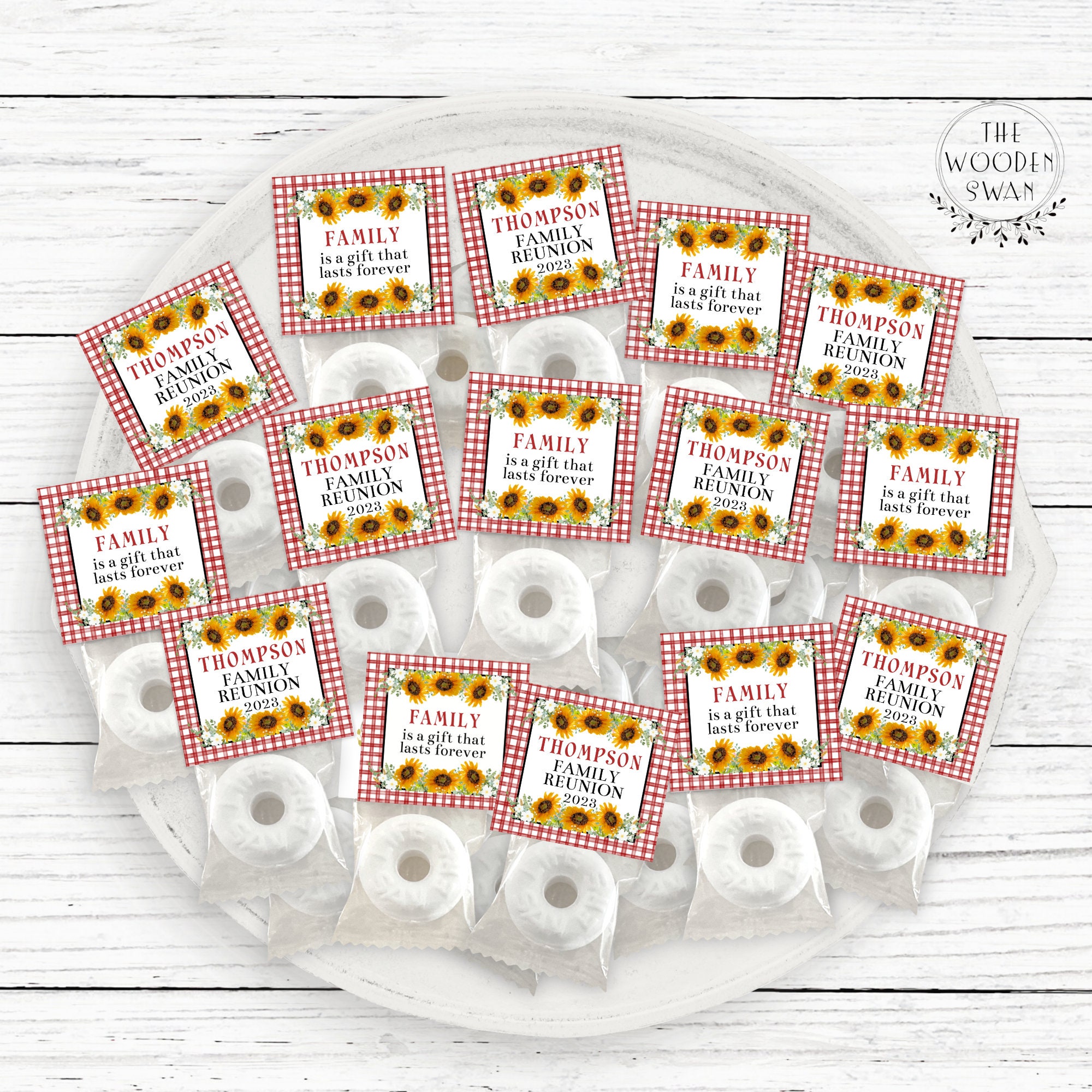 Printable Family Reunion Mint Topper Template, Country Sunflowers ...
