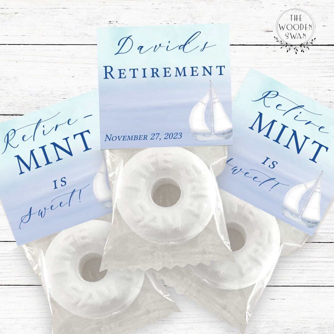 Printable Retirement Mint Favor Topper Template, Custom Mint Party ...