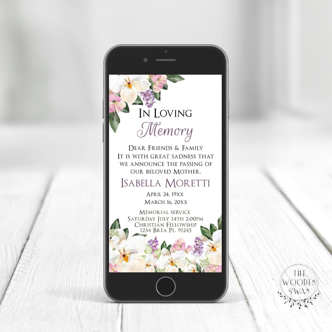 Electronic in Loving Memory Template, Memorial, Passing of Loved One ...