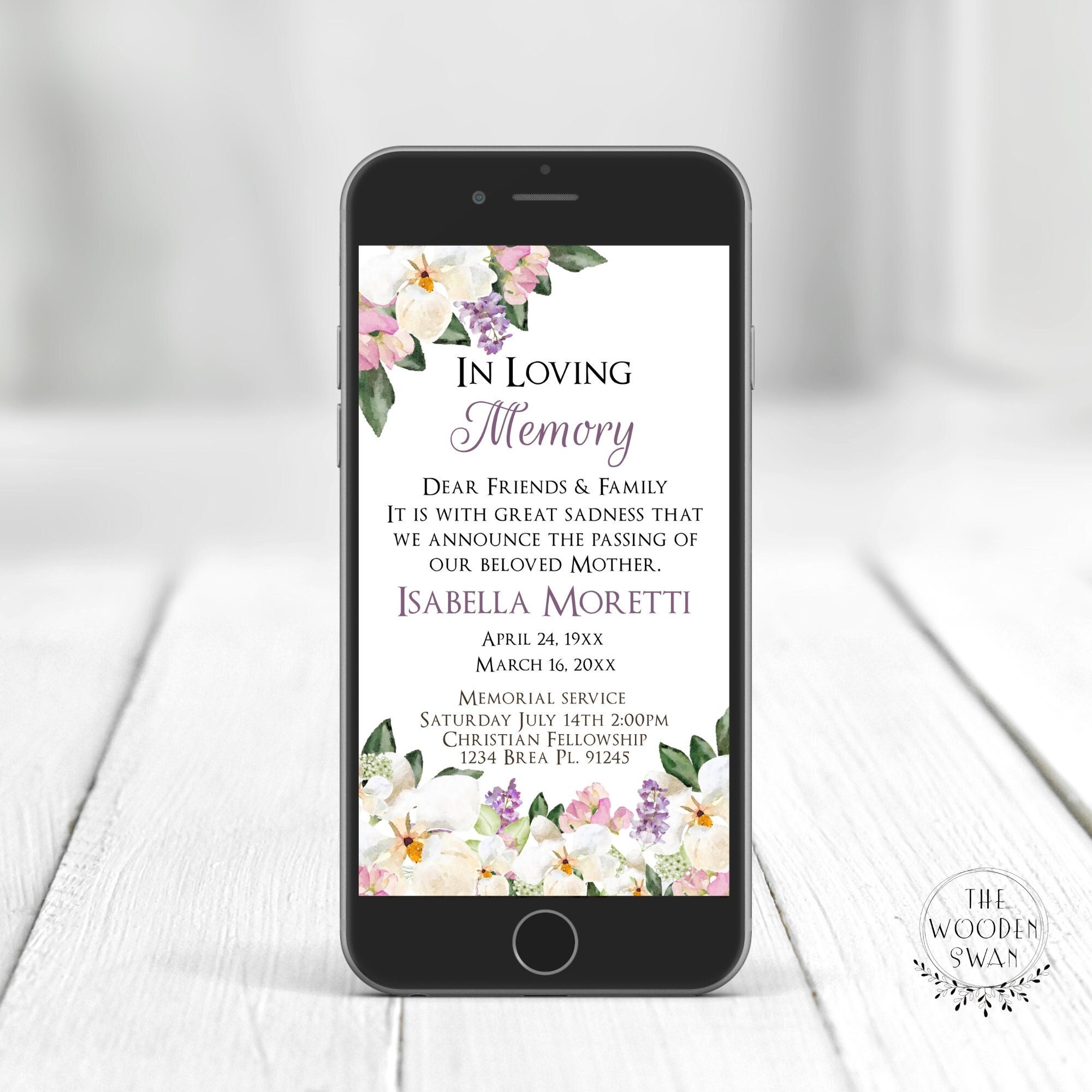 Electronic in Loving Memory Template, Memorial, Passing of Loved One ...