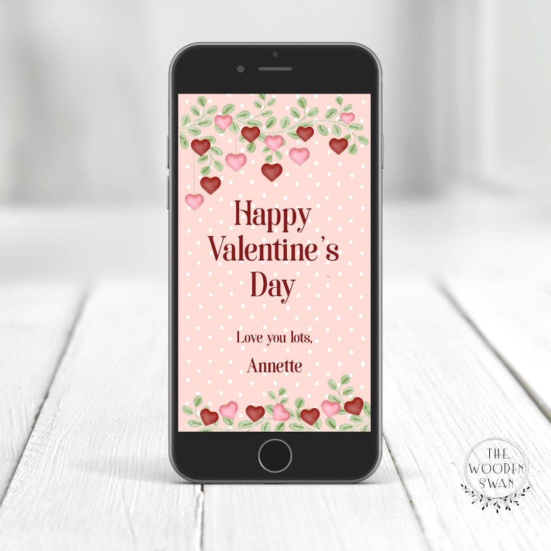 Electronic Valentines Day Card Template, Textable Valentine, Digital ...