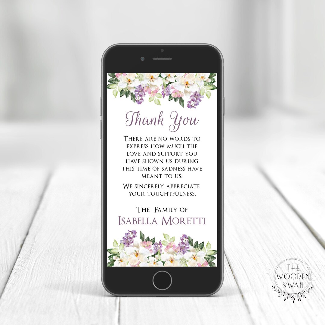 Electronic Thank You Card Template, Digital Ecard, Digital Thanks ...