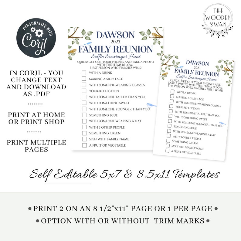 Printable Family Reunion Game Templates, 3 Games, Family Gathering Fun ...