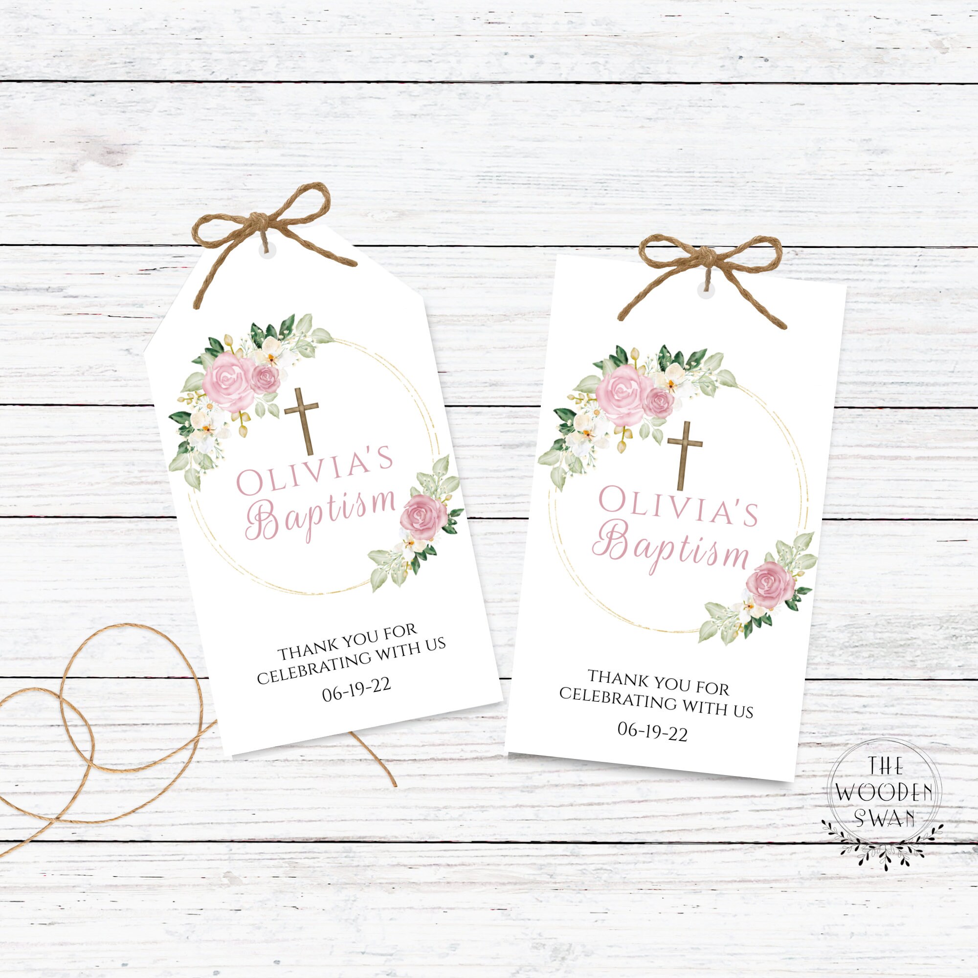 Printable Baptism Favor Tag Template, Christening Keepsake, Gift Tag ...