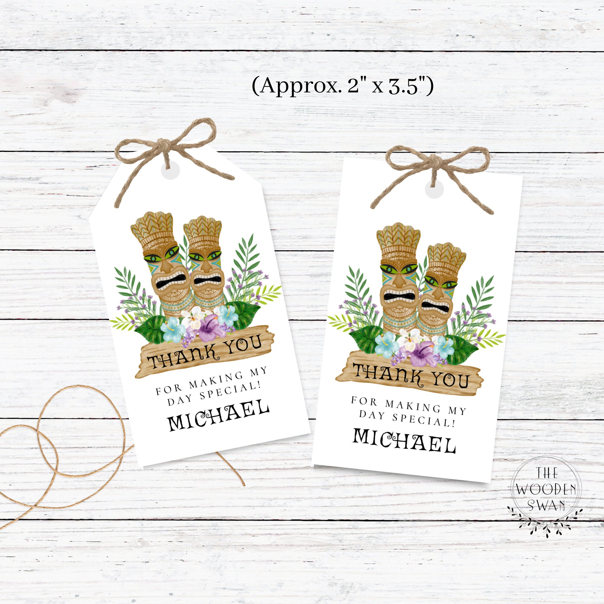 Printable Favor Tag Template, Tropical Birthday, Thank You Favor Tags ...