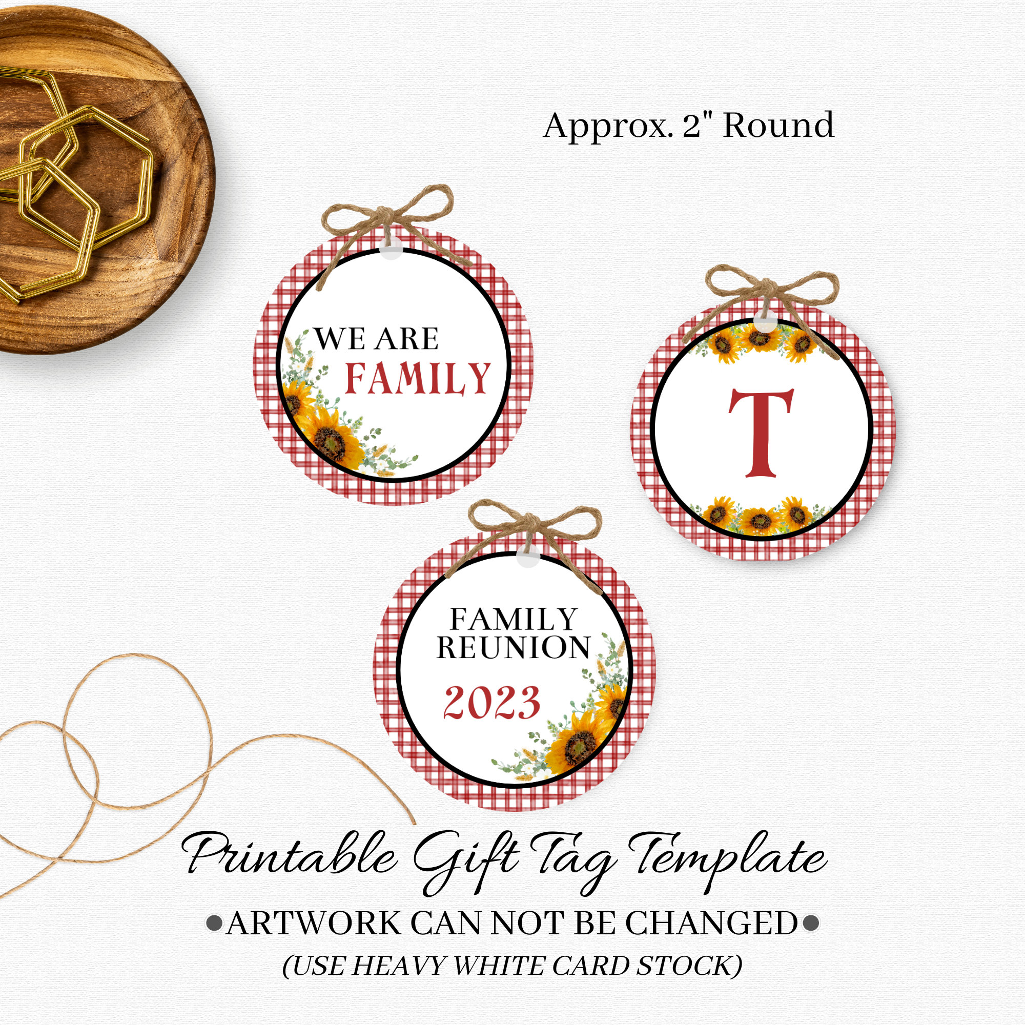 Family Reunion Cupcake Topper Template, Round Gift Tags, Fall Family ...