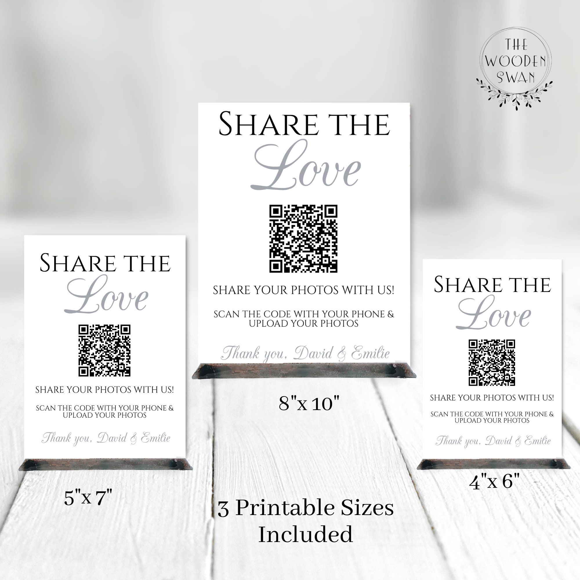 Printable Share the Love Sign Template, QR Code Sign, Photo Sharing ...