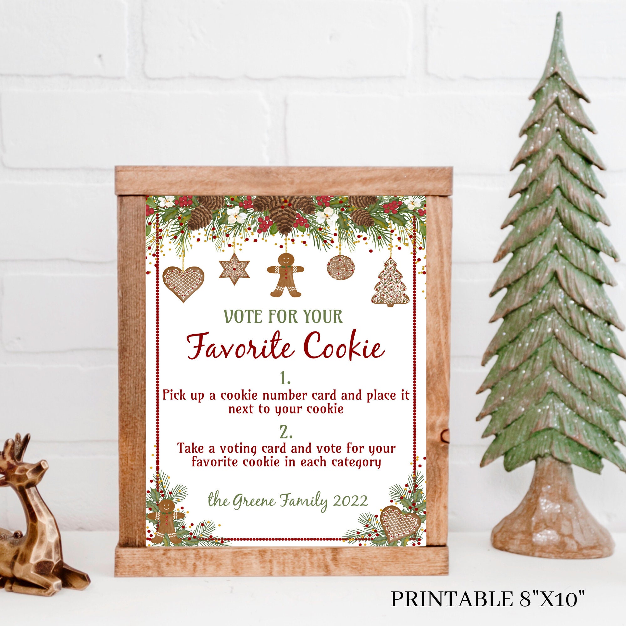 Printable Christmas Cookie Exchange Pack, DIY Templates, Cookie Swap ...