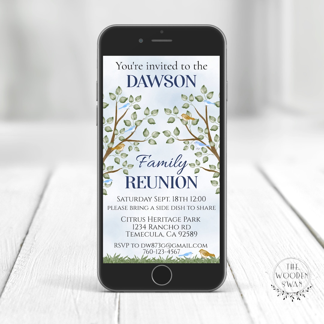 Family Reunion Invitation Template, Electronic Invitation, Evite ...