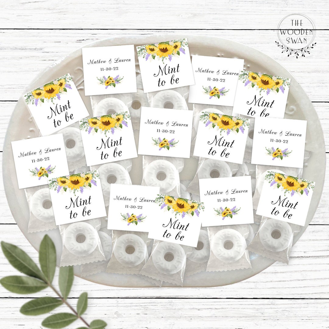 Printable Mint to Be Favor Topper Template Sunflower Party - Etsy