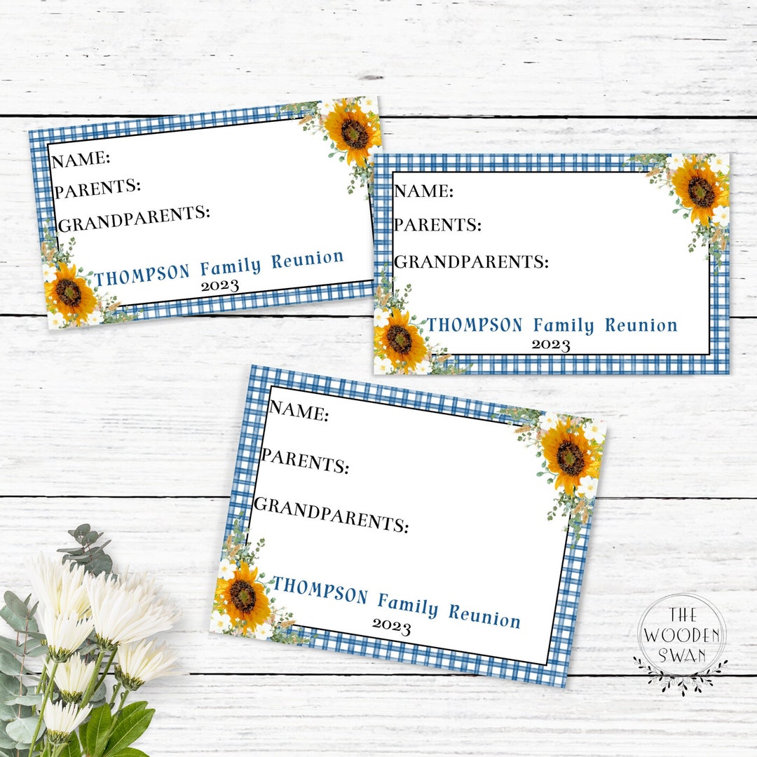 Family Reunion Name Tag Template, Party Name Tags, Family Celebration ...