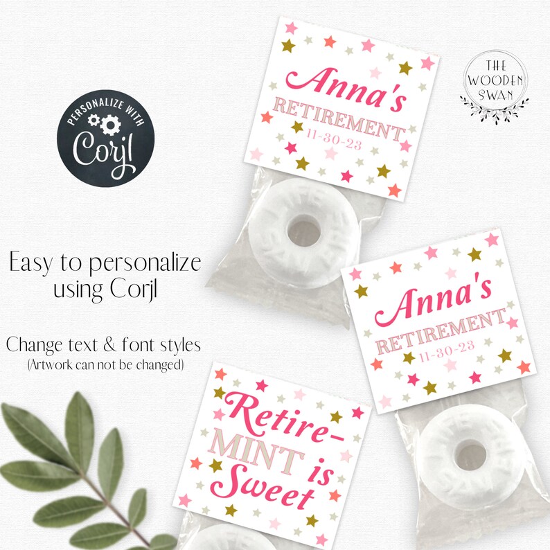 Printable Retirement Mint Favor Topper Template, Custom Mint Party ...