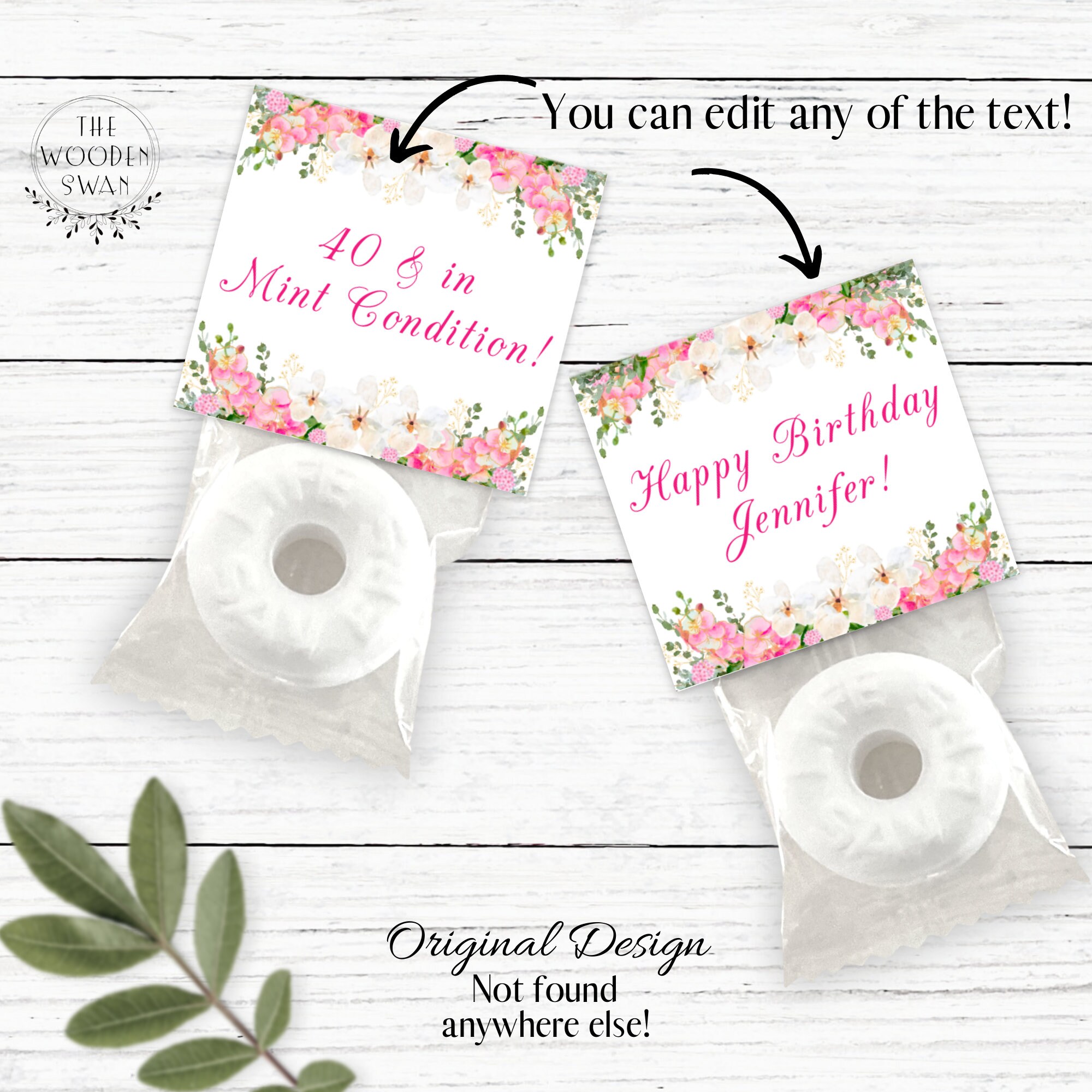 Printable Birthday Mint Favor Topper Template, Custom Mint Party Favors ...