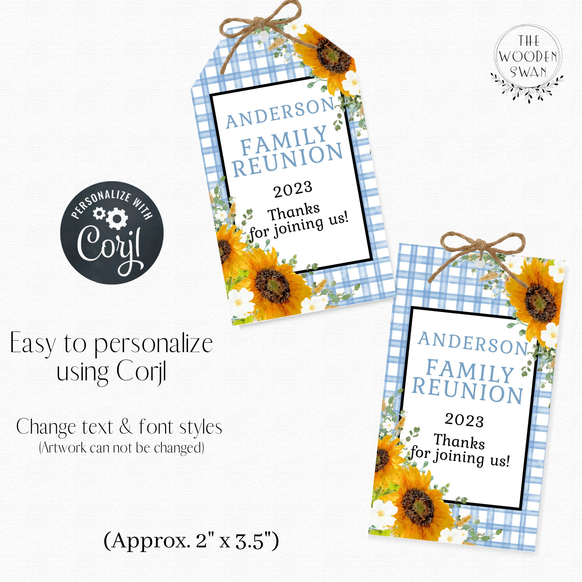 DIY Printable Favor Tag Template Family Reunion Gift Tag - Etsy