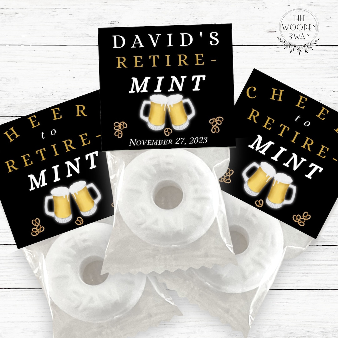 Printable Retirement Mint Favor Topper Template, Custom Mint Party ...